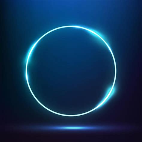 Premium Photo Glowing Blue Circle Light Effect Vibrant Round Neon