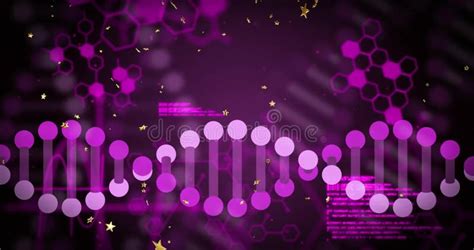 Scientific Data Processing Animation With Dna Strand And Binary Coding
