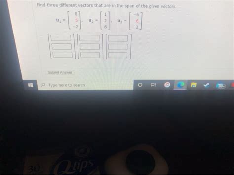 solved find three different vectors that are in the span of
