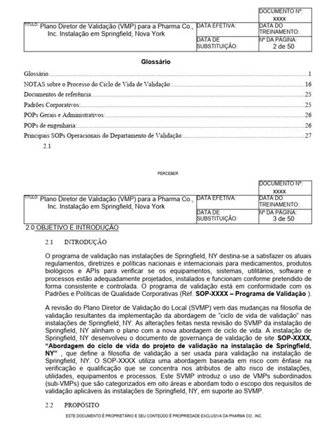 Plano Mestre De Validação Pdf Pdf