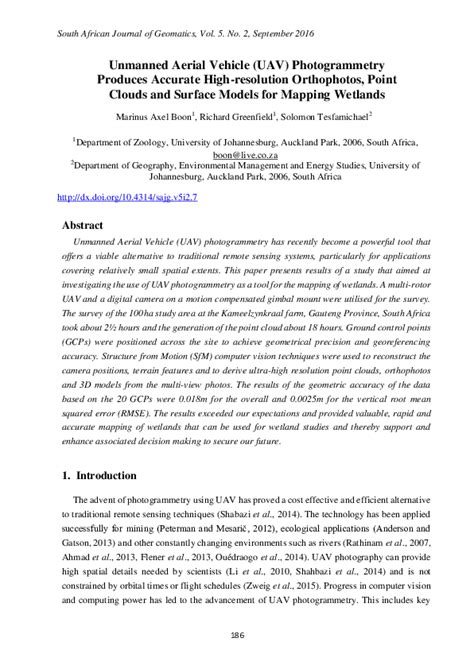 Pdf Unmanned Aerial Vehicle Uav Photogrammetry Produces Accurate High Resolution Orthophotos