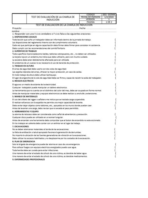 Test De Evaluación Pdf