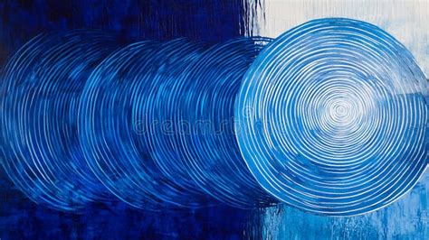 Abstract Artwork Featuring A Series Of Overlapping Blue Circular Patterns With Concentric White