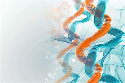 Scientific Background With Blue And Orange Dna Premium Ai Generated Image
