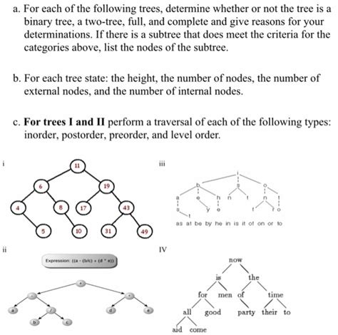 Solved For Each Of The Following Trees Determine Whether Or Chegg