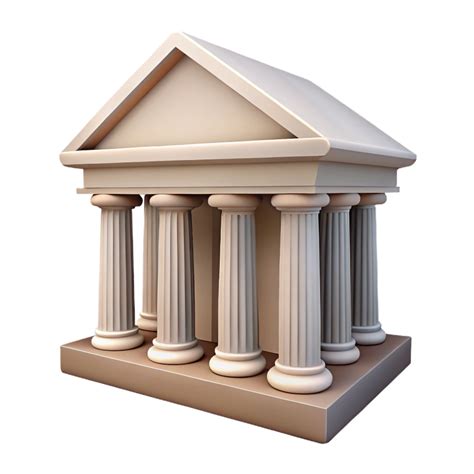 Elegant Abstract Classical Building Pediment Isolated Architectural
