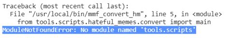 Modulenotfounderror No Module Named Tools Scripts Issue Facebookresearch Mmf Github