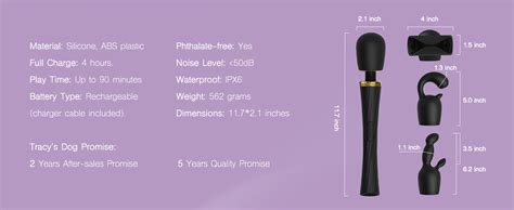 Tracys Dog Wand Vibrator Kits For Couple Vibrating Wand With 3 Attachments For G