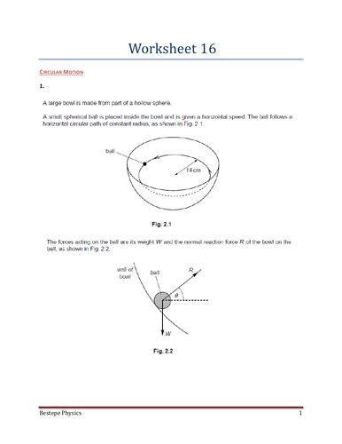 A Level Circular Motion Cie Teaching Resources