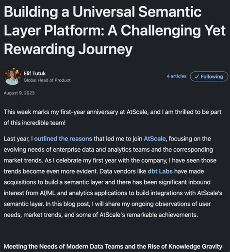 Cameron Hulcy Mba On Linkedin Building A Universal Semantic Layer
