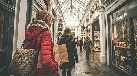 A Vibrant Street Scene In A Bustling City People Shopping Urban