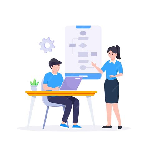 Premium Vector Workflow Diagram Or Model Design Flowchart To Get Result Illustration