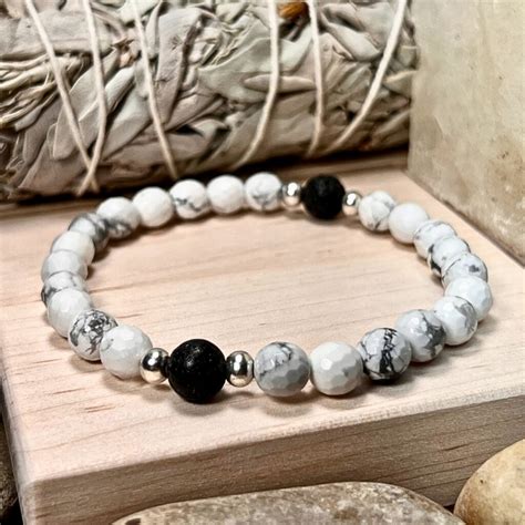 Howlite Gemstone Diffuser Bracelet One Zero Eight Mala Jewelry