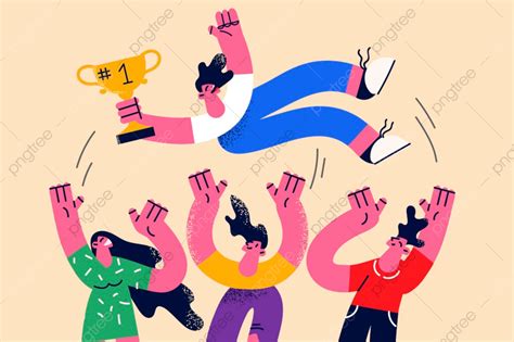 팀웍 성취 사업 사업가 축하 먼저 만화 작업 Png 일러스트 및 벡터 에 대한 무료 다운로드 Pngtree