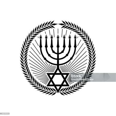 Vector Illustration Of The Jewish Star Of David Symbol Combined With