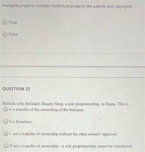 Solved Intangible Property Includes Intellectual Property