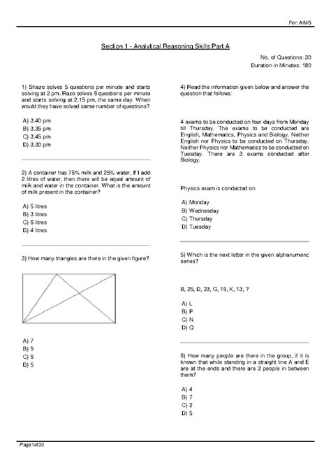 Gat Sample Paper 2 Gat Exam Gat General Sample Paper Number Of