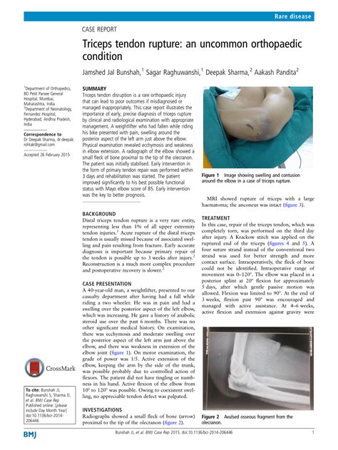 Tricep Tendon Repair Rehabilitation