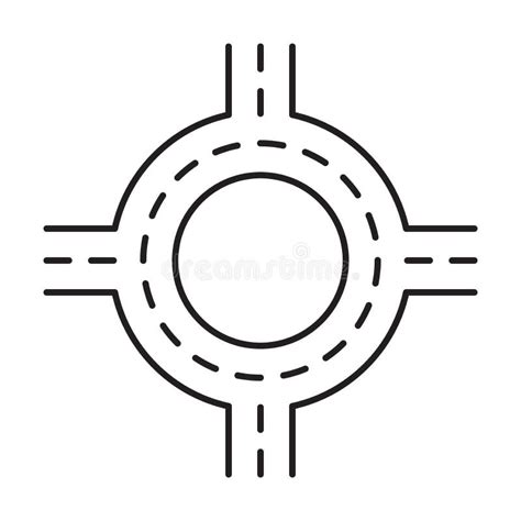 Road Junction Icon Vector Intersection Roads Symbol For Graphic Design