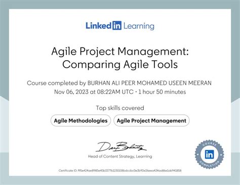 Burhan Ali Peer Mohamed Meeran Ms Engineering Pmp® Pmi On Linkedin Certificate Of Completion