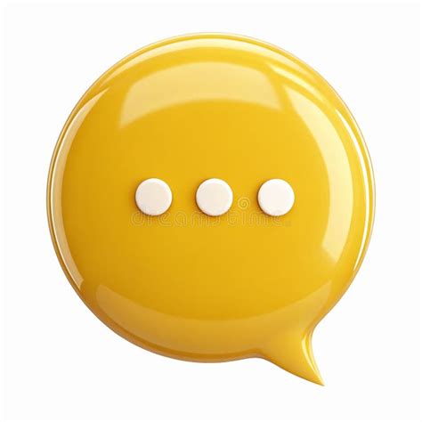 Yellow Speech Bubble With Three Dots For Communication And Messaging