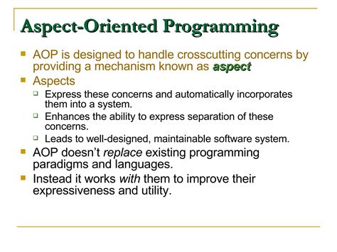 Aspect Oriented Software Development Ppt