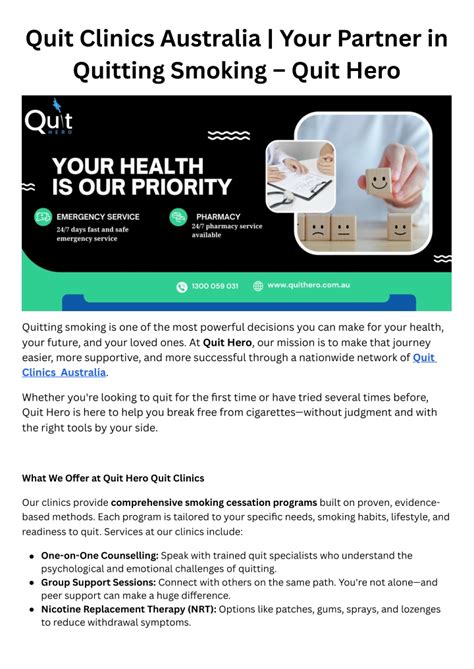 Ppt Quit Clinics Australia Your Partner In Quitting Smoking Quit