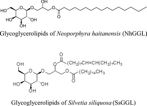 Structures Of Glycoglycerolipids From Neoporphyra Haitanensis And