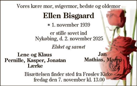 Ellen Bisgaard Danmarks Største Medie For Mindesider Og Dødsannoncer
