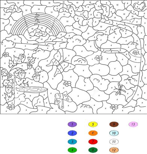 Rainbow Color By Number Coloringbynumber Com