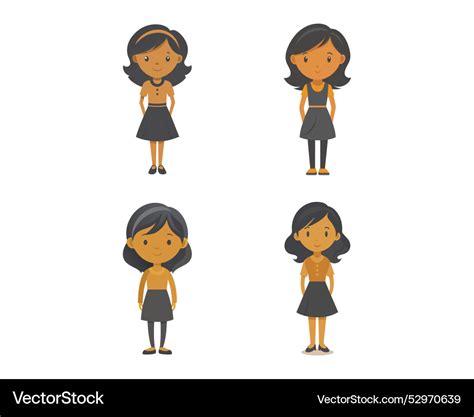 Set Of Cute Girl Avater Royalty Free Vector Image