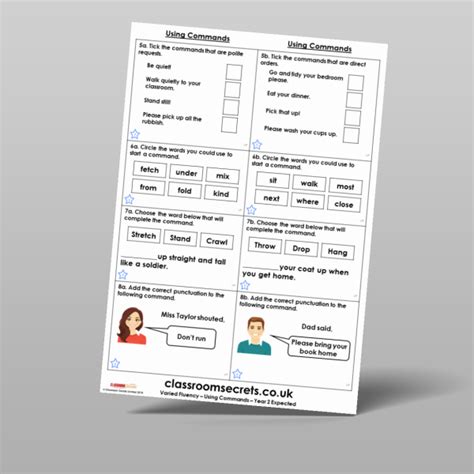 Year 2 Using Commands Varied Fluency Resource Classroom Secrets