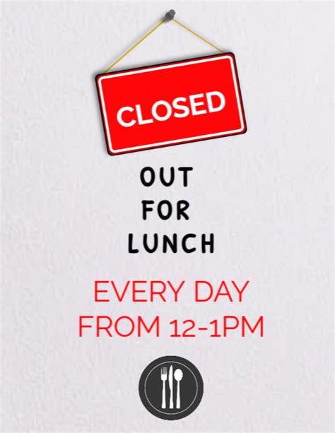 Closed Out For Lunch Postermywall