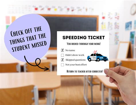 Speeding Ticket Classroom Management Tool Back To School Supplies For Teachers Behavior