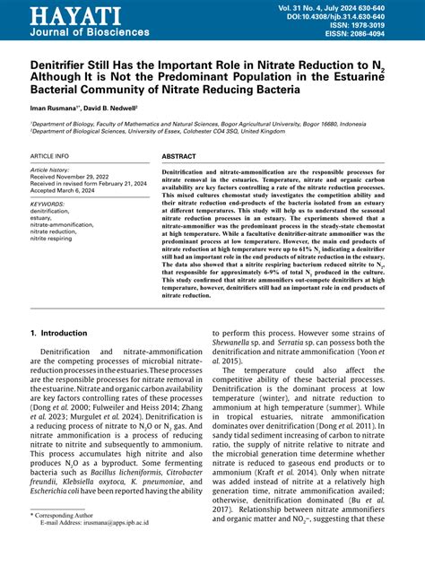 Pdf Denitrifier Still Has The Important Role In Nitrate Reduction To N2 Although It Is Not The