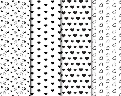 Collection Of Black And White Heart Symbol Pattern 18018226 Vector Art