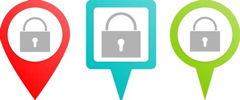 Key Pin Icon Multicolor Pin Vector Icon Diferent Type Map And