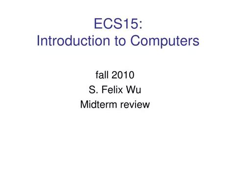 Ppt Ecs15 Introduction To Computers Powerpoint Presentation Free