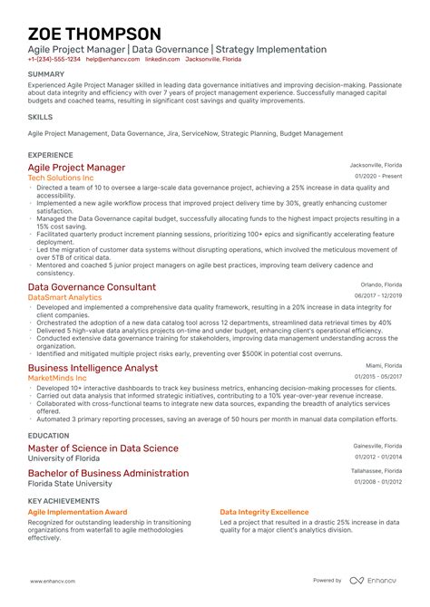 10 Agile Project Manager Resume Examples Guide For 2025
