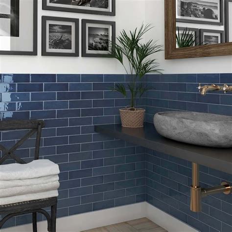 Multipanel Tile Effect Bathroom Wall Panel Blue Bathroom Walls