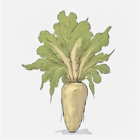 Parsnip Watercolor Illustration Sketch Drawing Style Clipart Premium