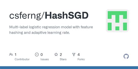 Github Csferng Hashsgd Multi Label Logistic Regression Model With Feature Hashing And