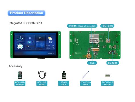 DWIN 7 Inch Panel 1024 600 HMI Touch Display UART Serial TFT LCD Module Lcd Display Tft Colour