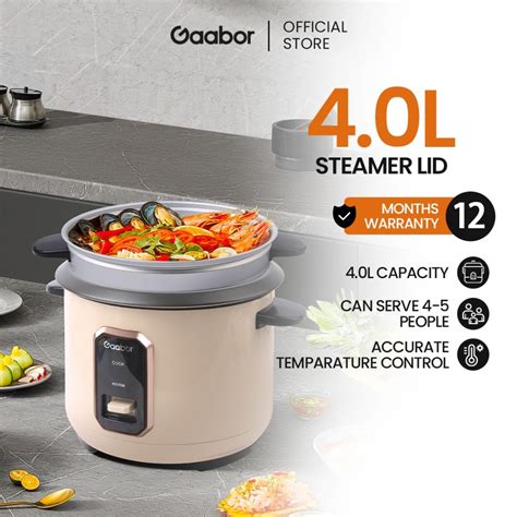 Gaabor Rice Cooker Accurate Temperature Control Equipped With Steamer