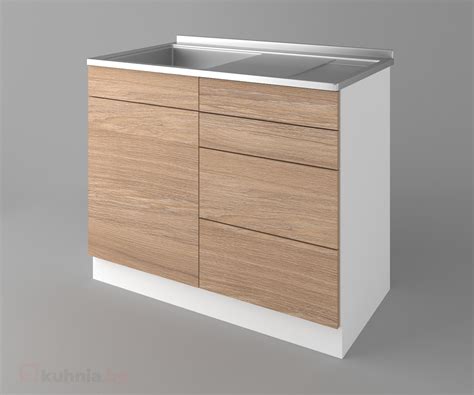 Долен кухненски шкаф с мивка с четири работещи чекмеджета Поларис