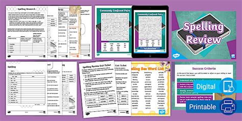 Sixth Grade Spelling Review Activity Pack