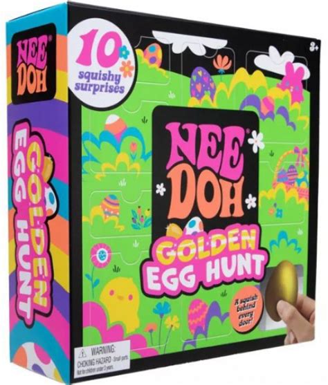 Needoh 2025 Easter Golden Egg Hunt Exclusive 1 25 Mystery 10 Pack 10 Squishy Surprises Schylling