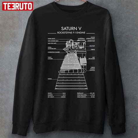 Rocketdyne F 1 Engine Saturn V Unisex T Shirt Teeruto