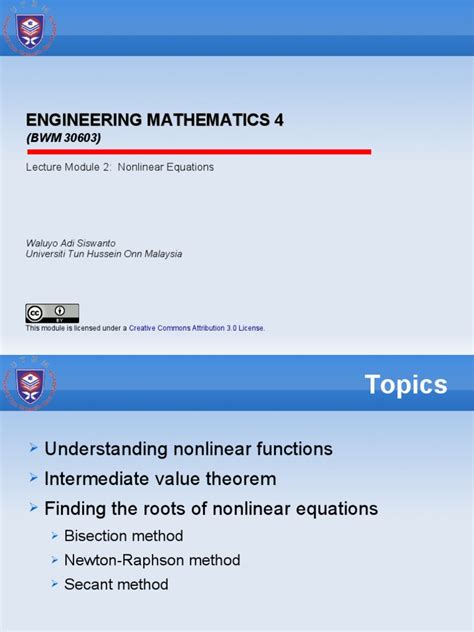 Lecture Module 2 Nonlinear Equations Pdf Nonlinear System Zero