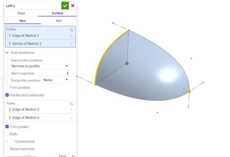 double curved surface fill — onshape